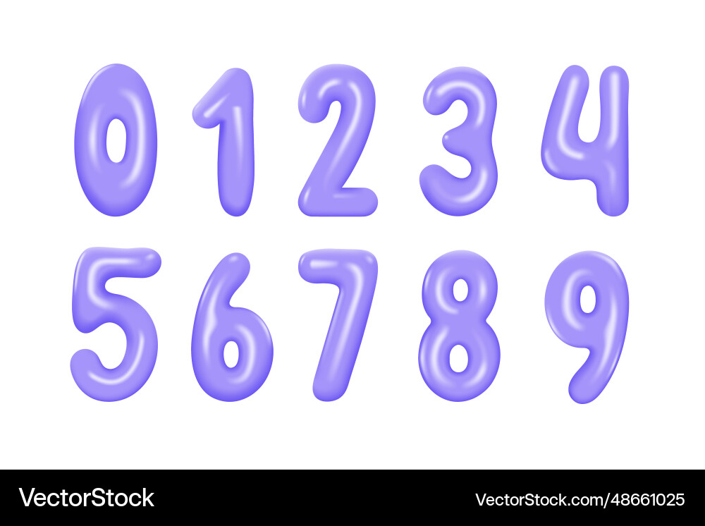 Modern 3d of numbers Royalty Free Vector Image
