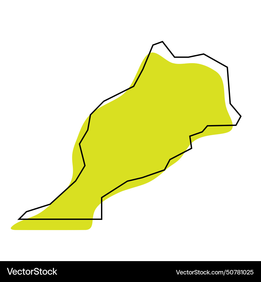 Morocco simplified map Royalty Free Vector Image