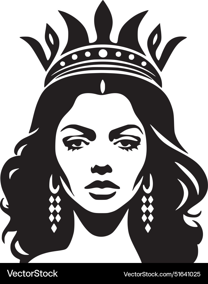 Queen - minimalist and flat logo Royalty Free Vector Image