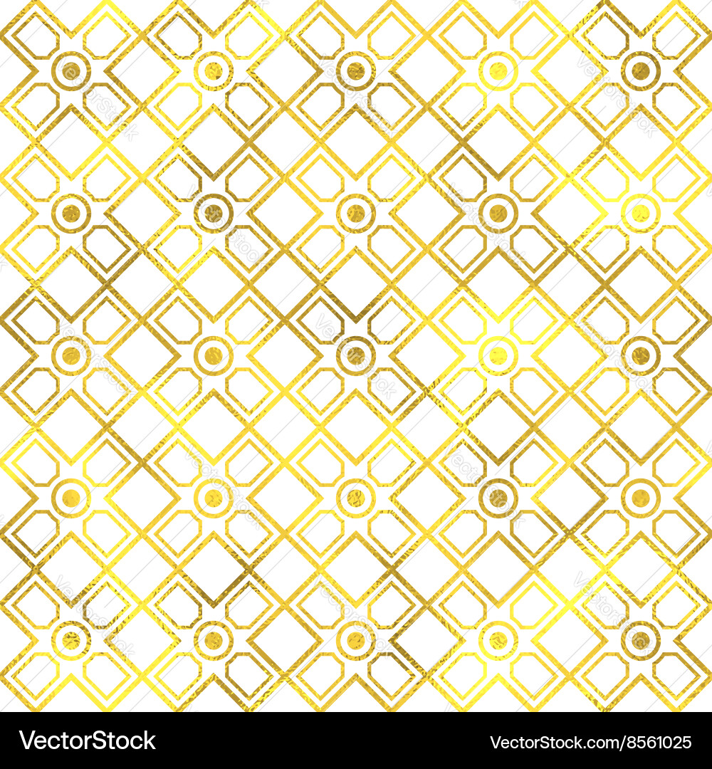 Seamless geometric textured golden pattern Vector Image