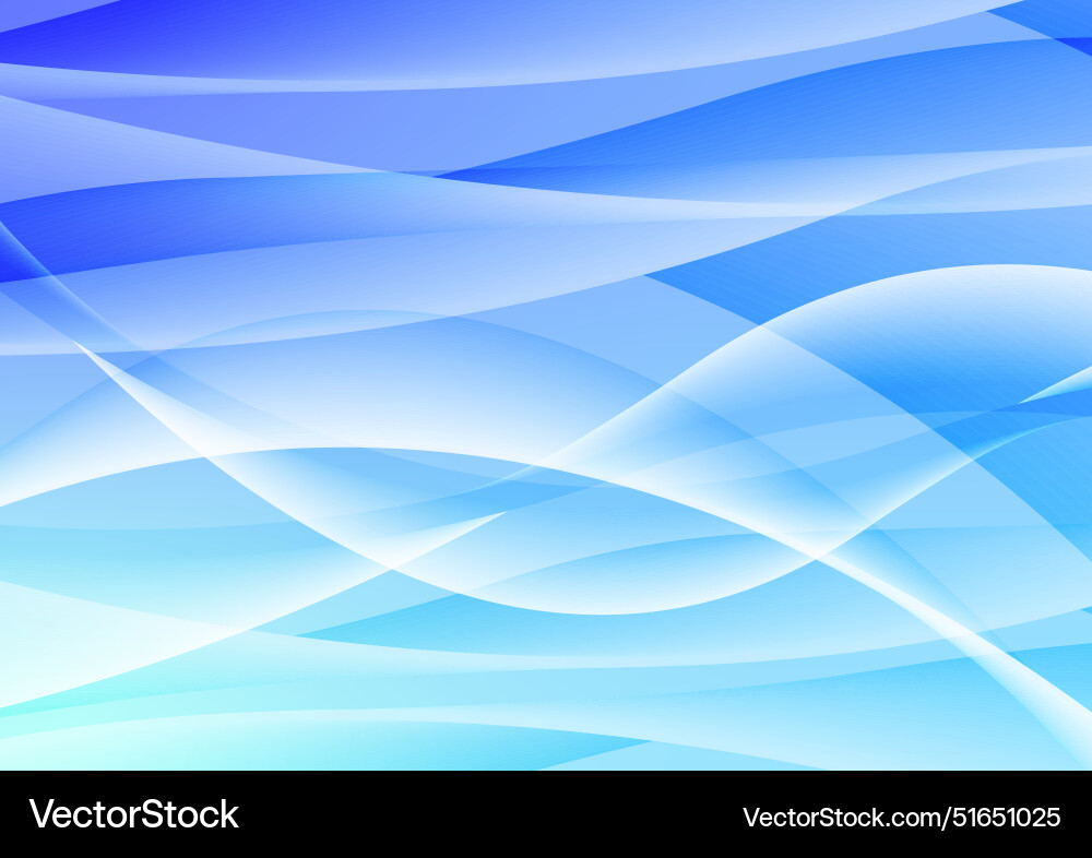 Soft blue wave decorative line pattern background Vector Image