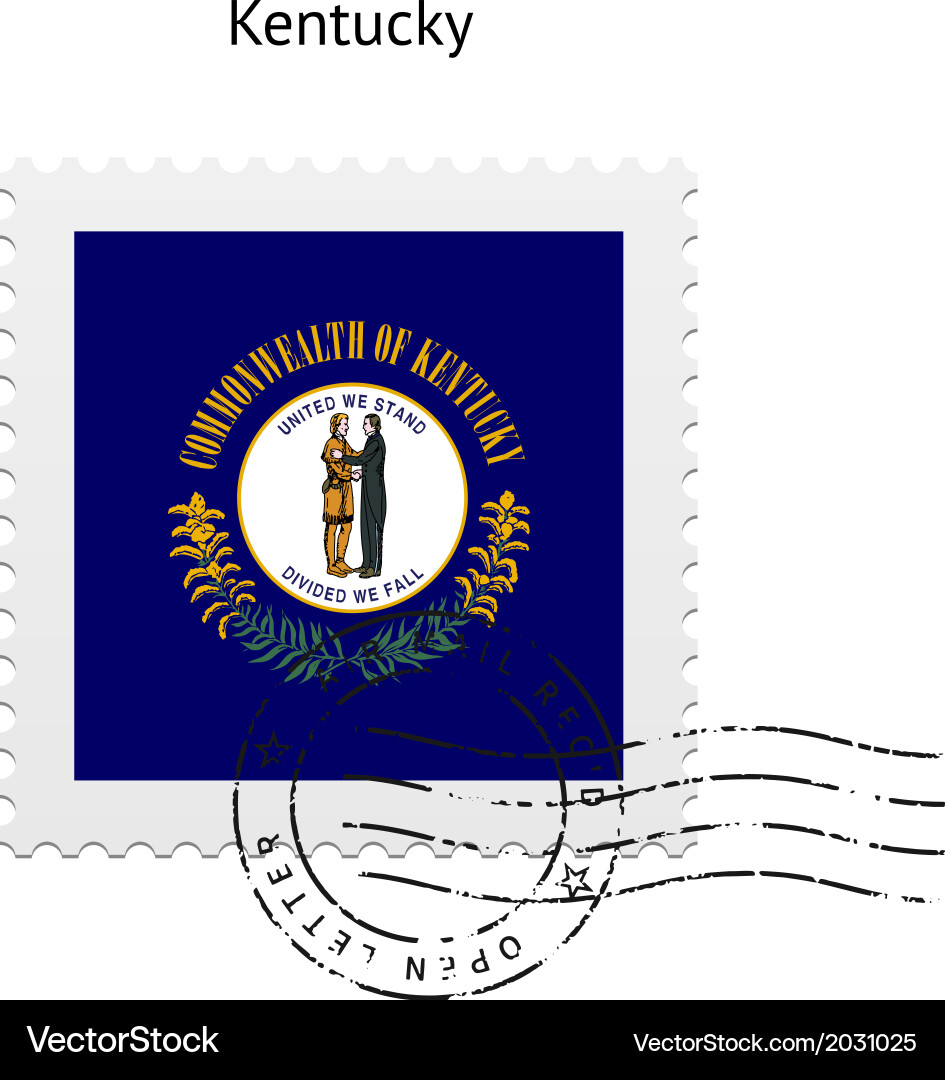 Bundesstaat Kentucky Flagge Postage Stempel Vektorbild