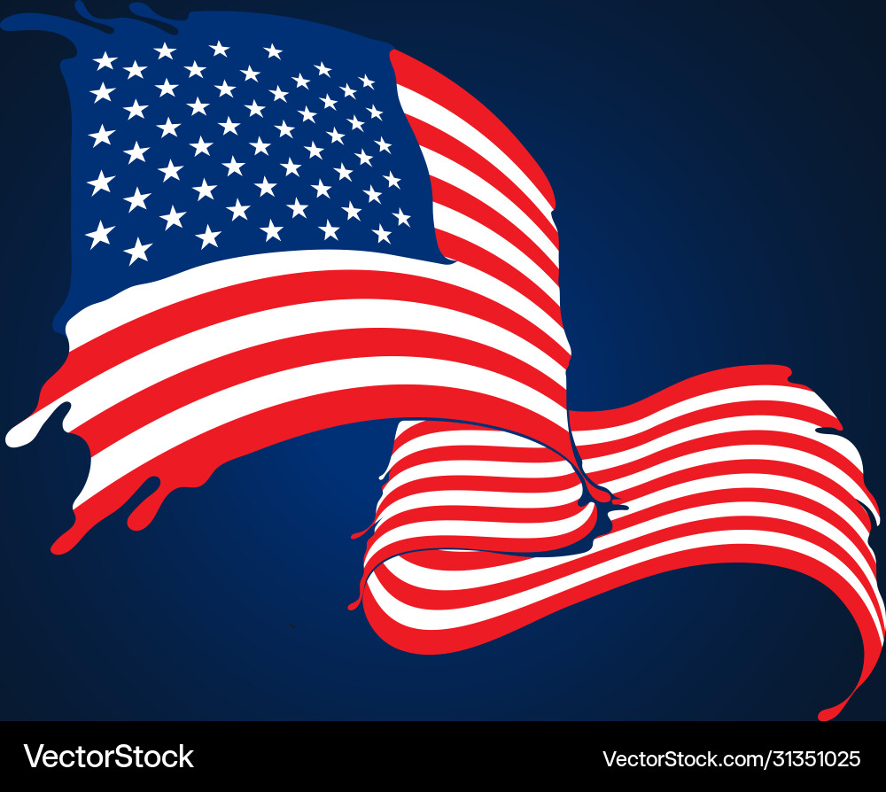 Tattered america flag Royalty Free Vector Image