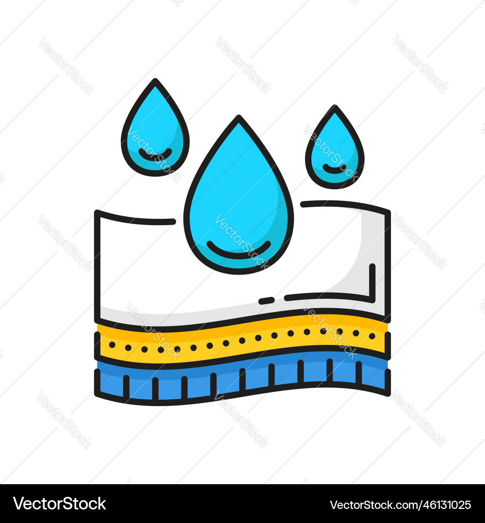 Waterproof fabric water resistant surface icon Vector Image