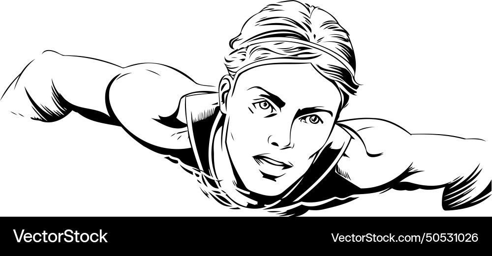 A female bodybuilder black and white version Vector Image