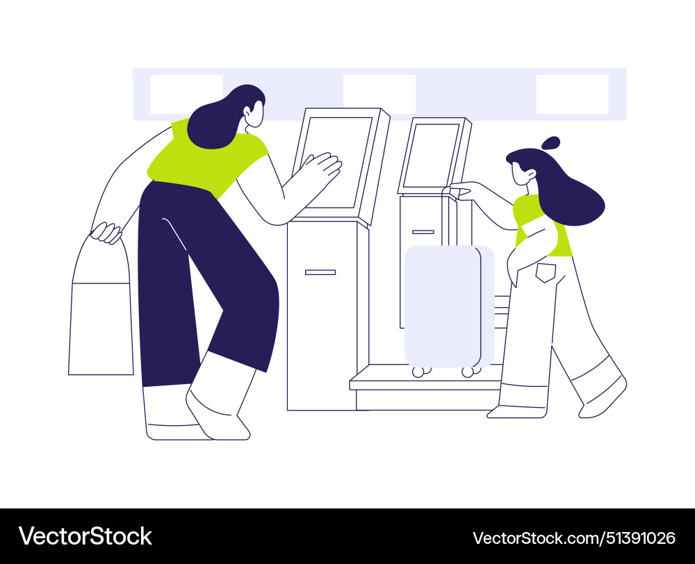 Baggage weighting scale abstract concept Vector Image