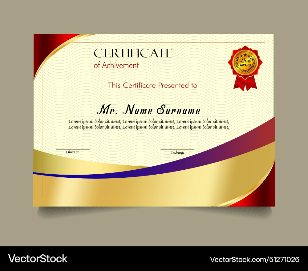 Certificate design Royalty Free Vector Image - VectorStock