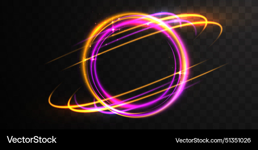 Colorful neon light vortex or portal frame Vector Image