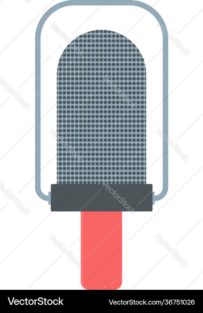 Grey microphone on white background Royalty Free Vector