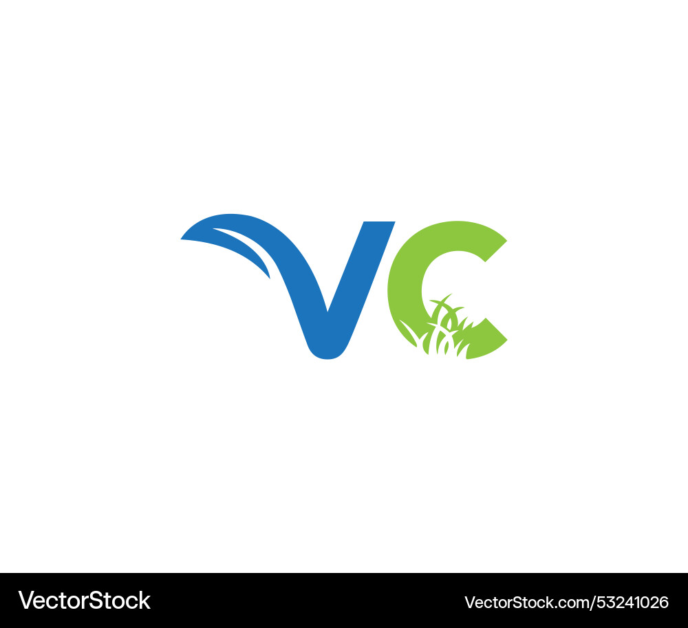 Initial vc letter logo design template Royalty Free Vector