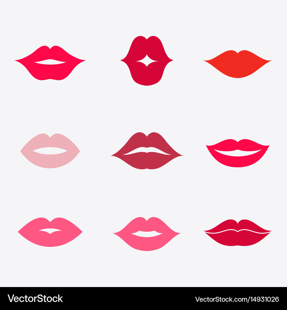 Lips icon set Royalty Free Vector Image - VectorStock