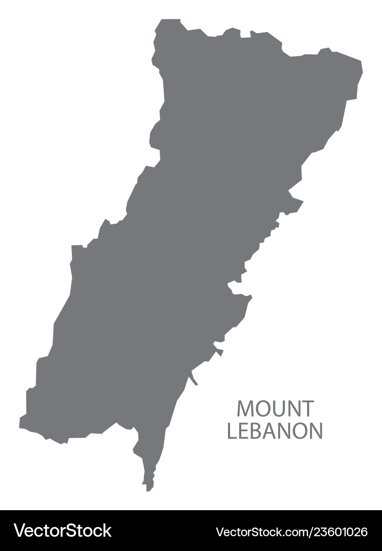 Mount lebanon map grey Royalty Free Vector Image