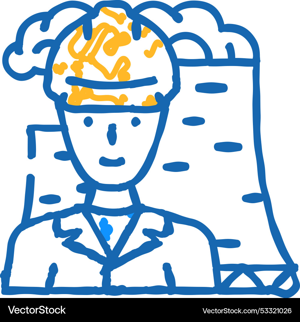 Nuclear engineer worker icon doodle Royalty Free Vector