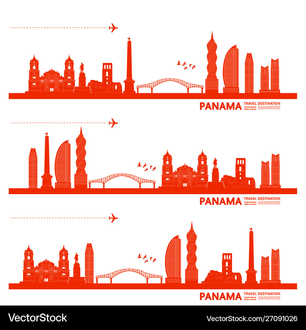 Panama travel destination Royalty Free Vector Image