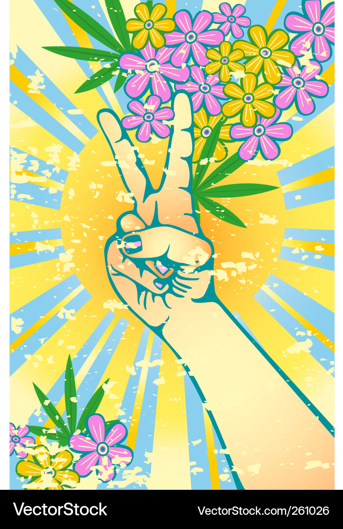 Peaceful Flower Symbol Royalty Free Vector Image