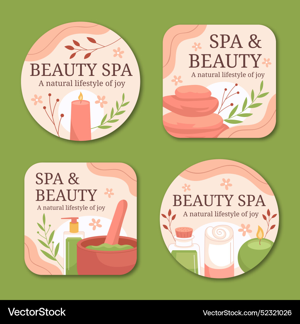 Spa treatment labels template Royalty Free Vector Image