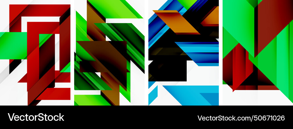 Triangle poster abstract background set Royalty Free Vector