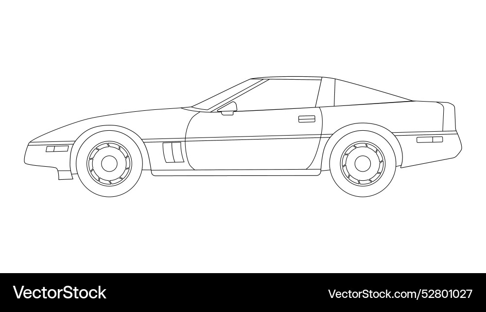 Chevrolet corvette c4 1985 Royalty Free Vector Image