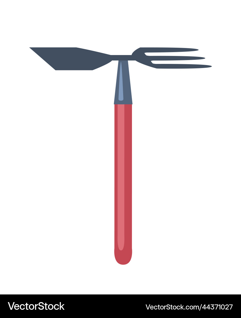 Garden red shovel and rake Royalty Free Vector Image