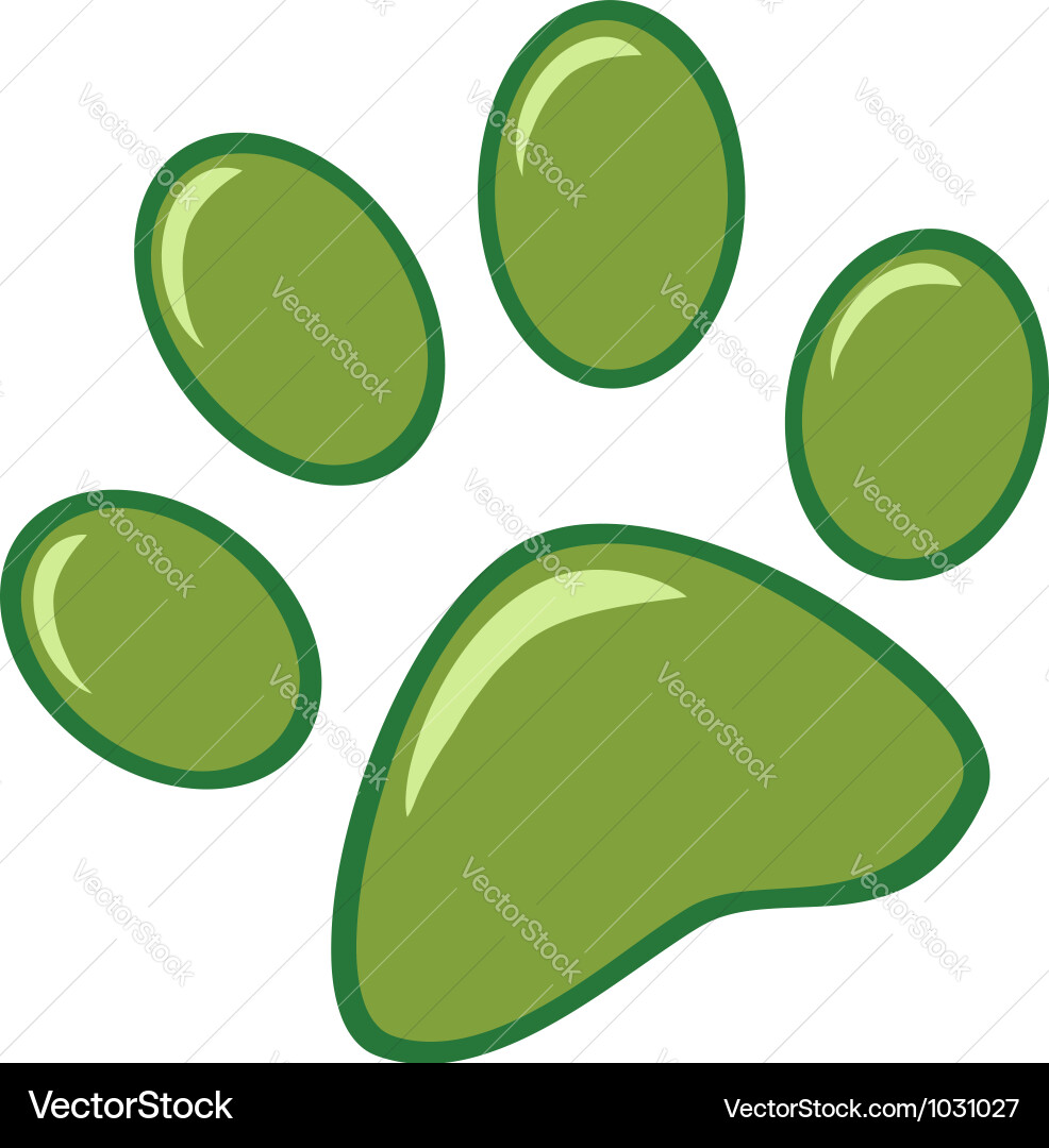 Green paw print Royalty Free Vector Image - VectorStock