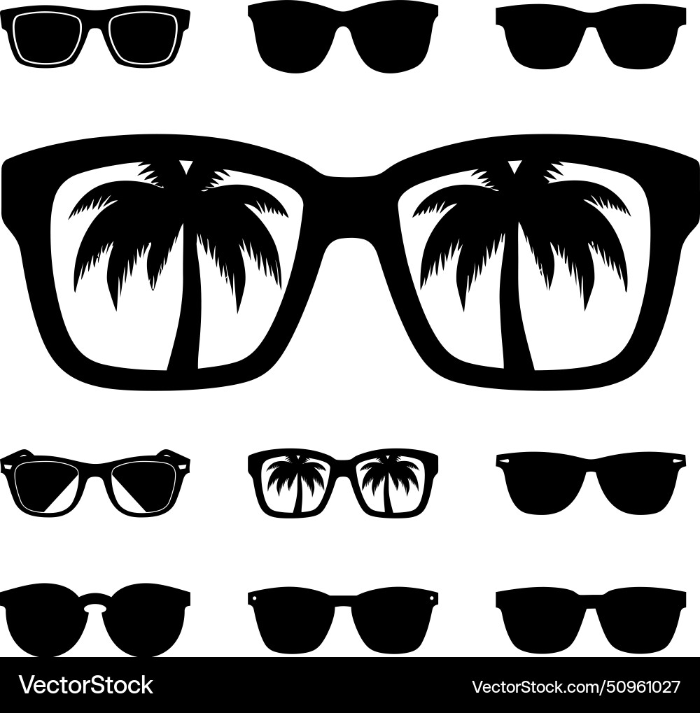 Minimalist sunglasses bundle clean lines maximum Vector Image