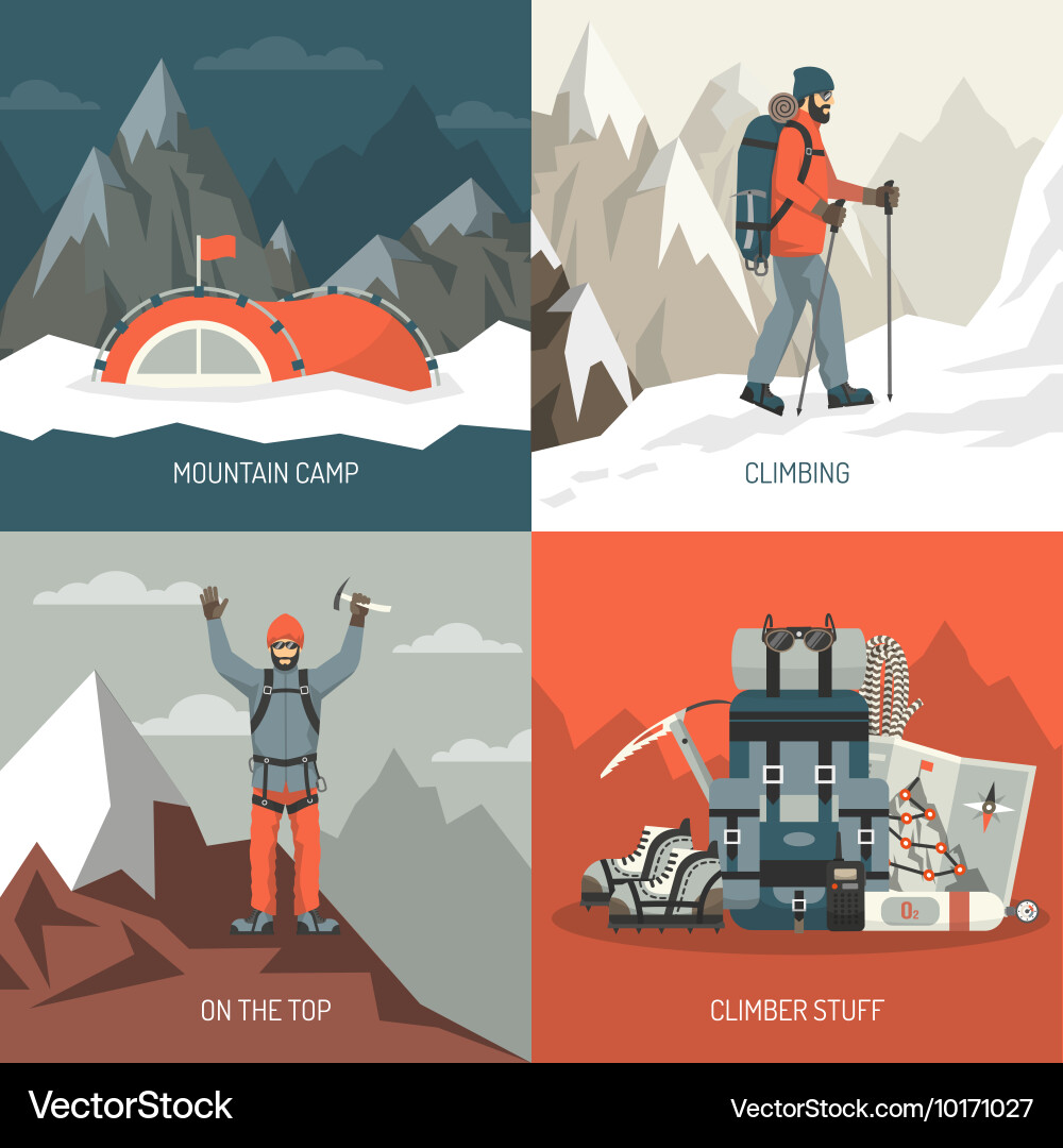 Mountaineering design concept Royalty Free Vector Image
