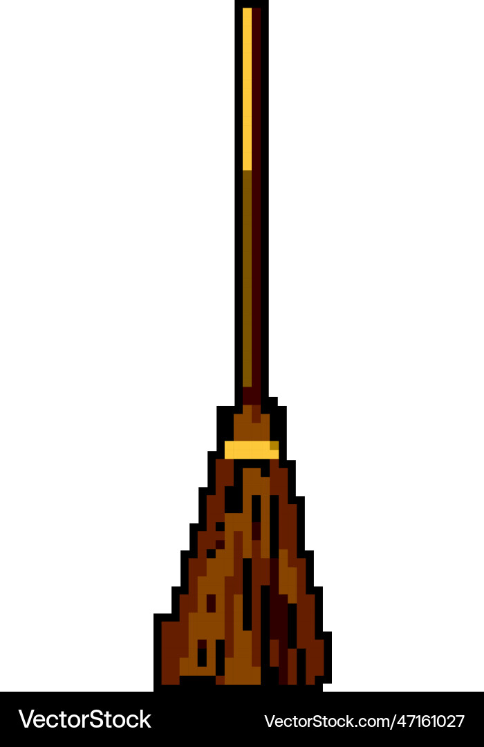 Pixel Art Witch Broom Royalty Free Vector Image
