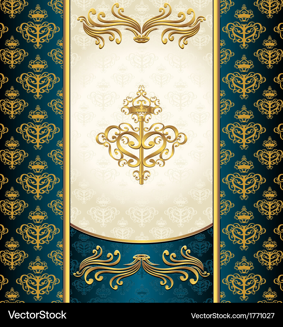 Royal victorian background with seamless pattern Vector Image