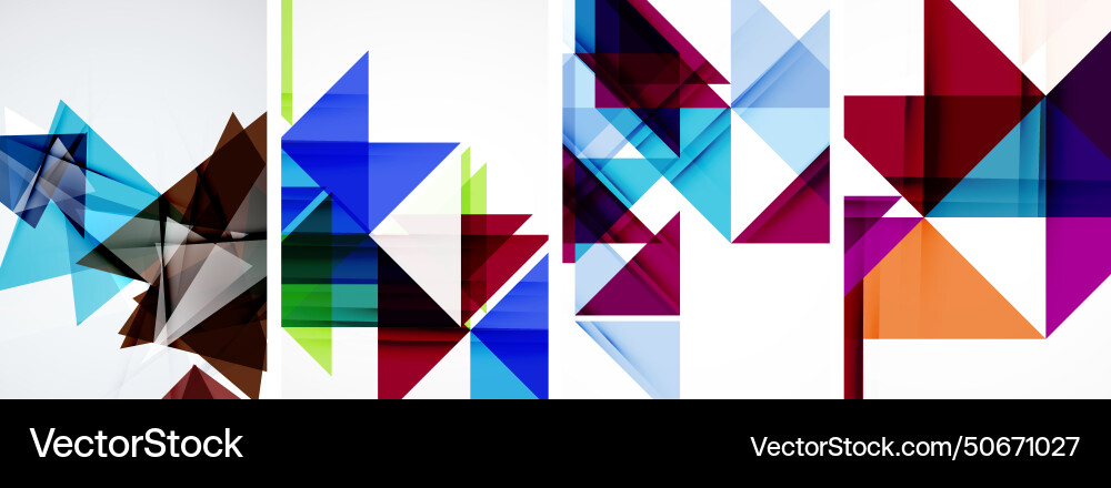 Triangle poster set for wallpaper business card Vector Image