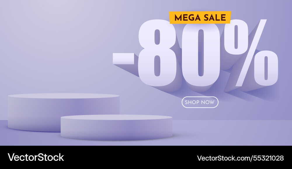 80 percent off discount creative composition Vector Image