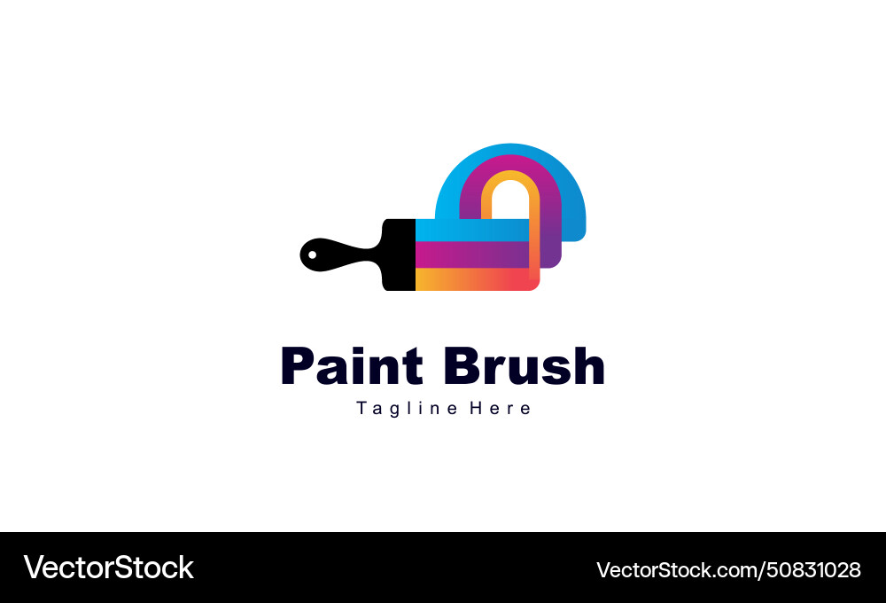 Brush and paint with full color minimalist Vector Image