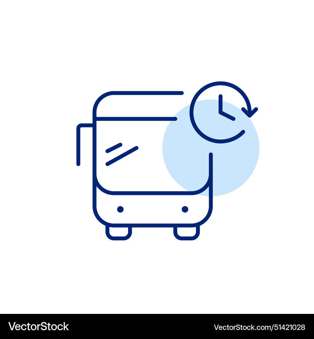 Bus and clock public transportation schedule Vector Image