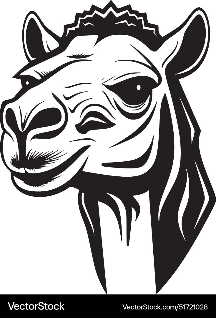 Camel - black and white isolated icon Royalty Free Vector