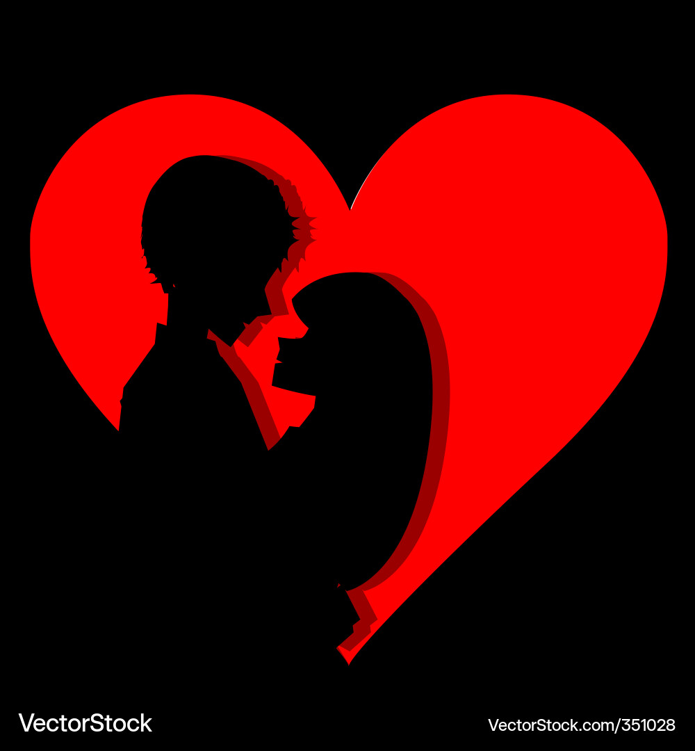 Couple in heart Royalty Free Vector Image - VectorStock