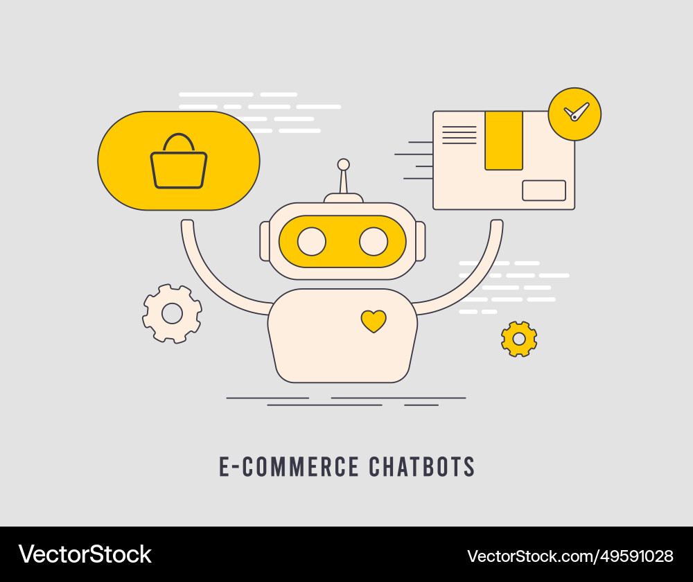 E-commerce chatbot - offer shopping assistance Vector Image