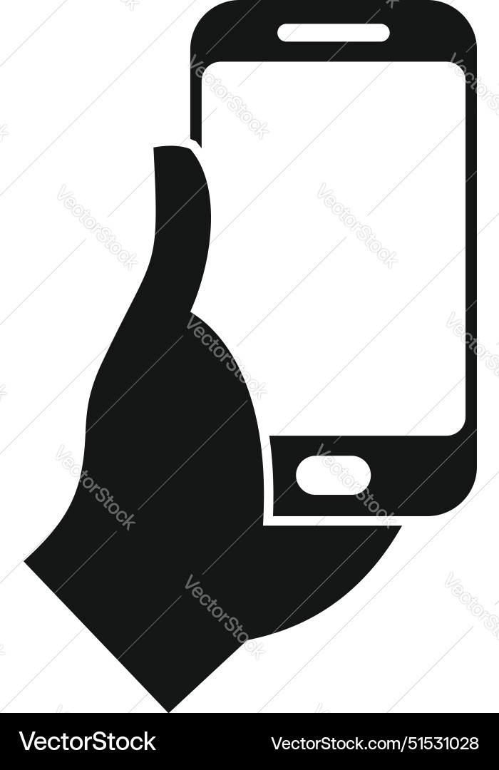 Hand holding smartphone technology icon Royalty Free Vector
