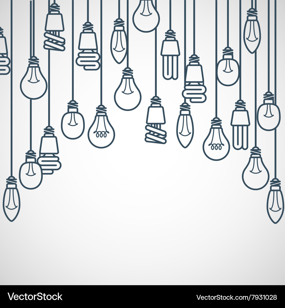 Hanging Light Bulbs - Circular Motif Royalty Free Vector