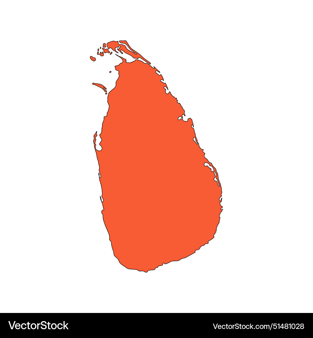 Sri lanka flat map icon flag Royalty Free Vector Image