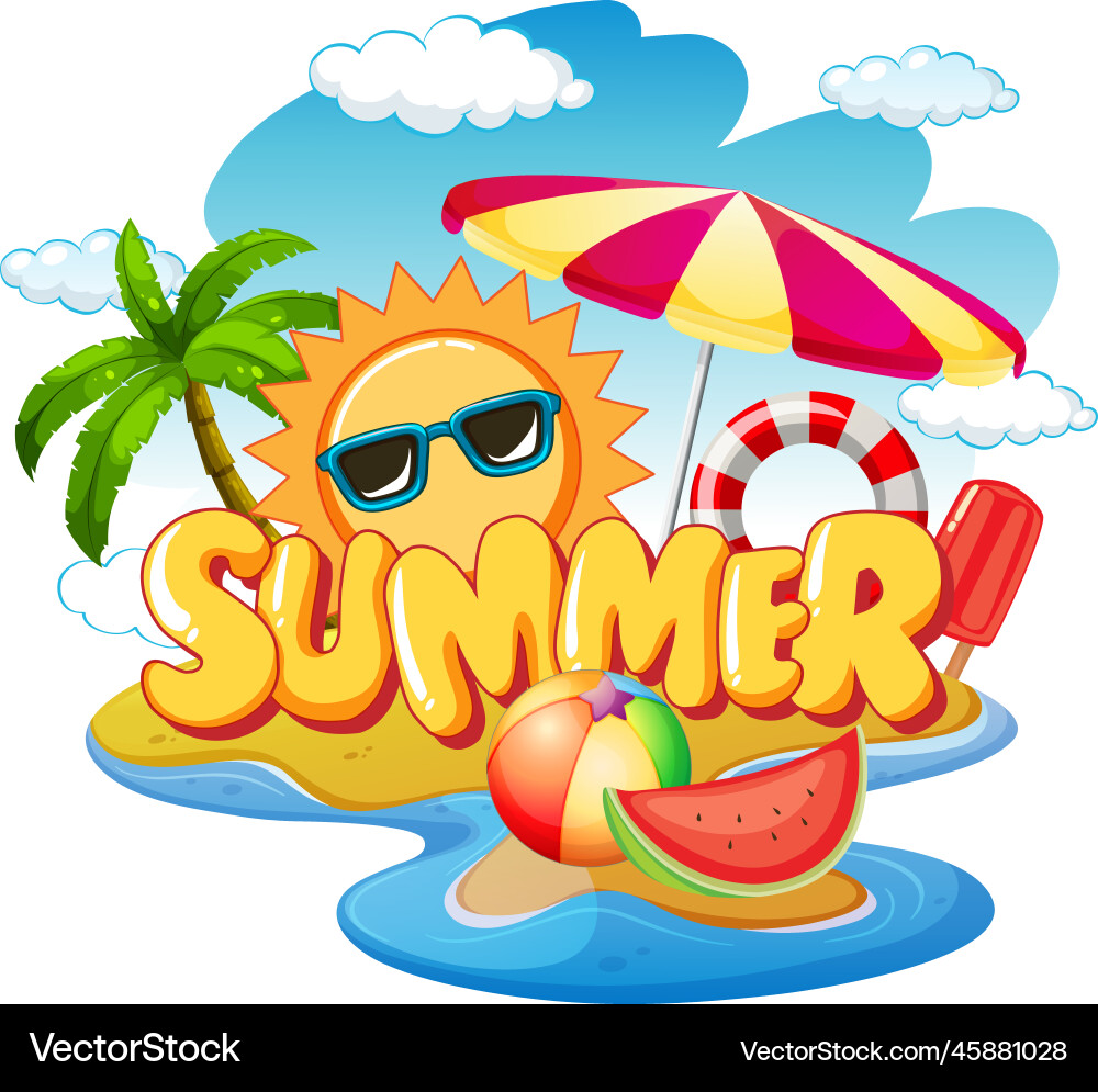 Summer text banner template Royalty Free Vector Image