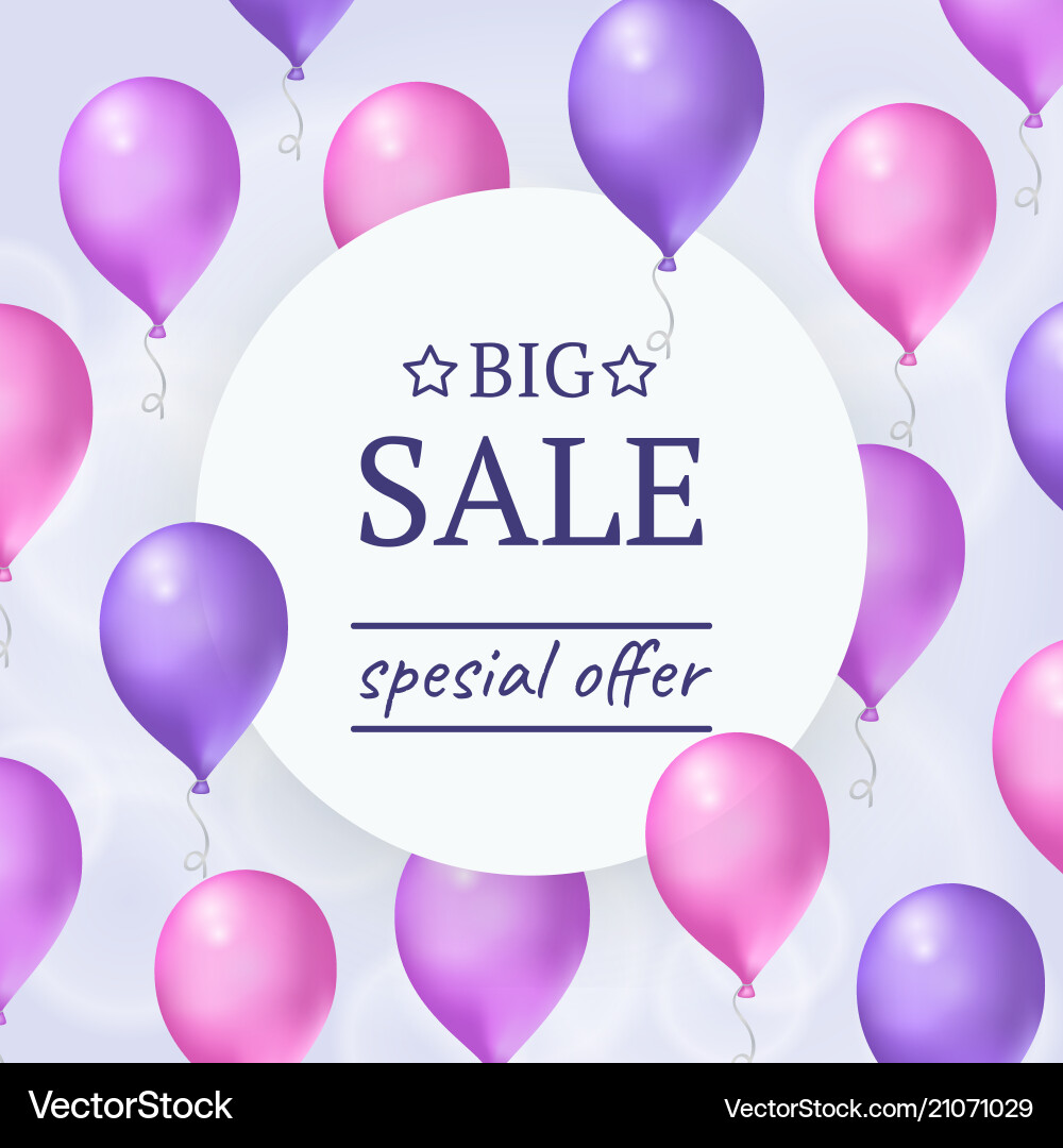 Balloons with round banner Royalty Free Vector Image