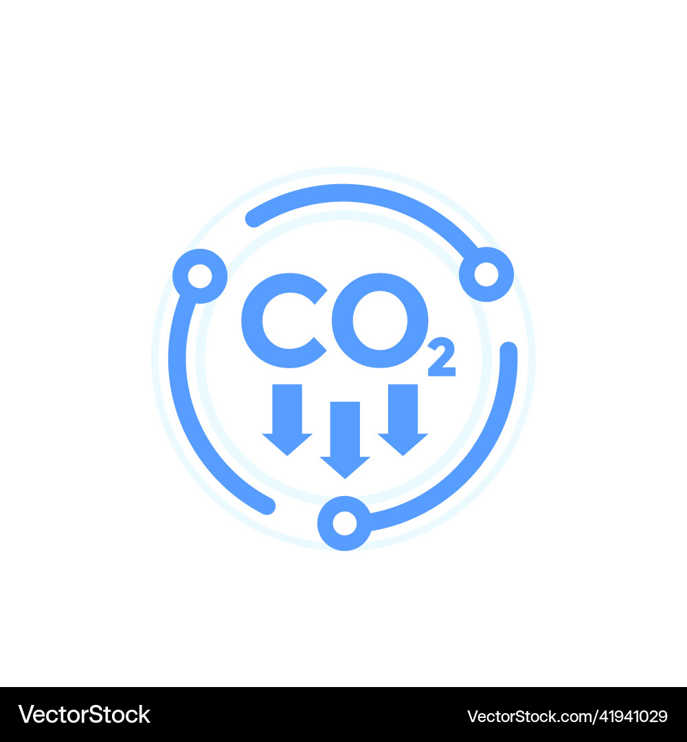 Carbon dioxide emissions reduce co2 emission icon Vector Image