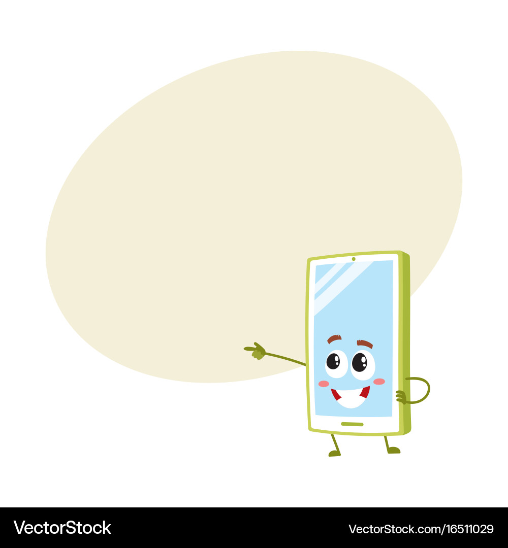 Cartoon mobile phone smartphone character Vector Image