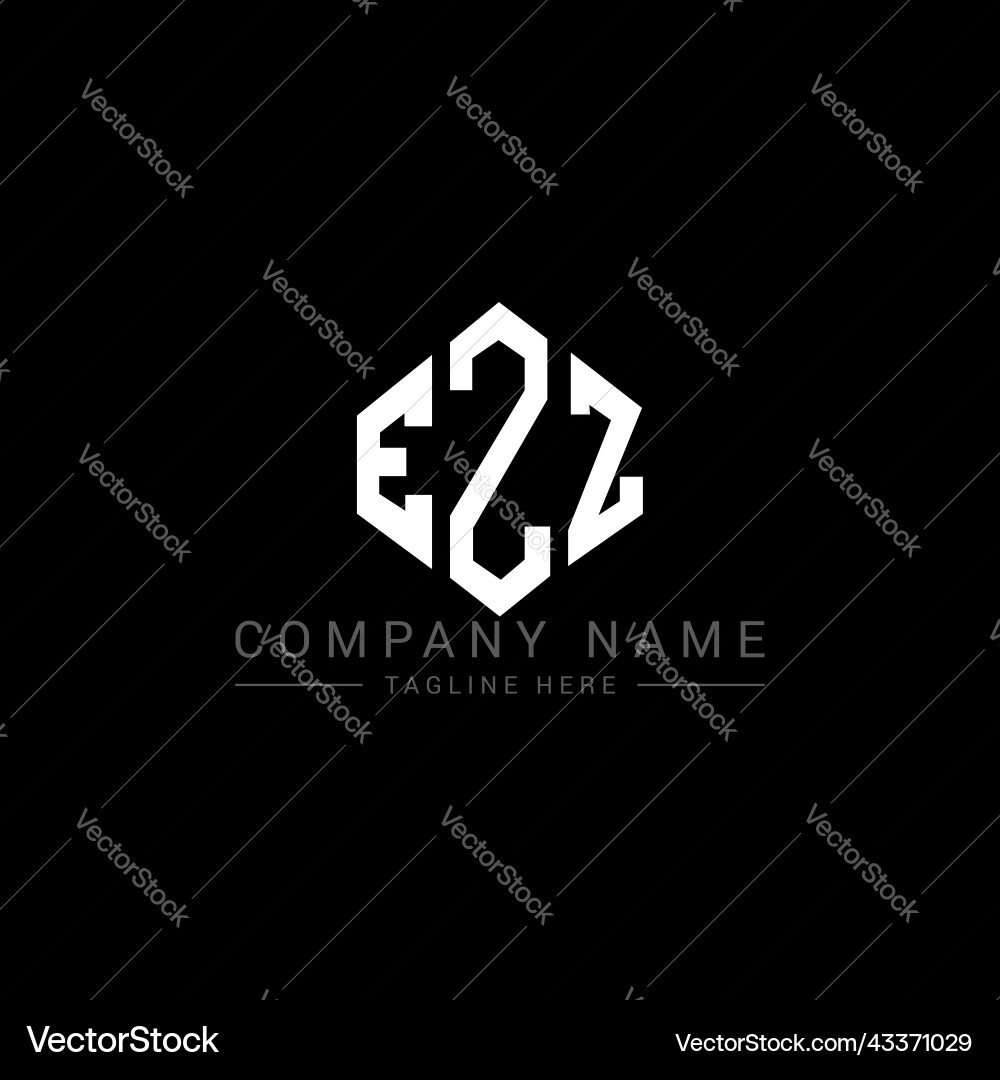 Ezz letter logo design with polygon shape Vector Image