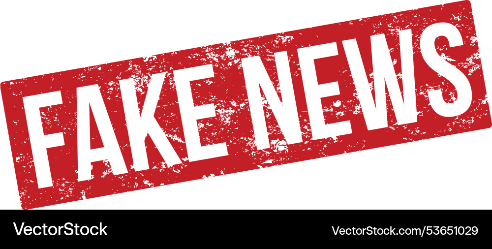 Fake news - red rubber stamp Royalty Free Vector Image