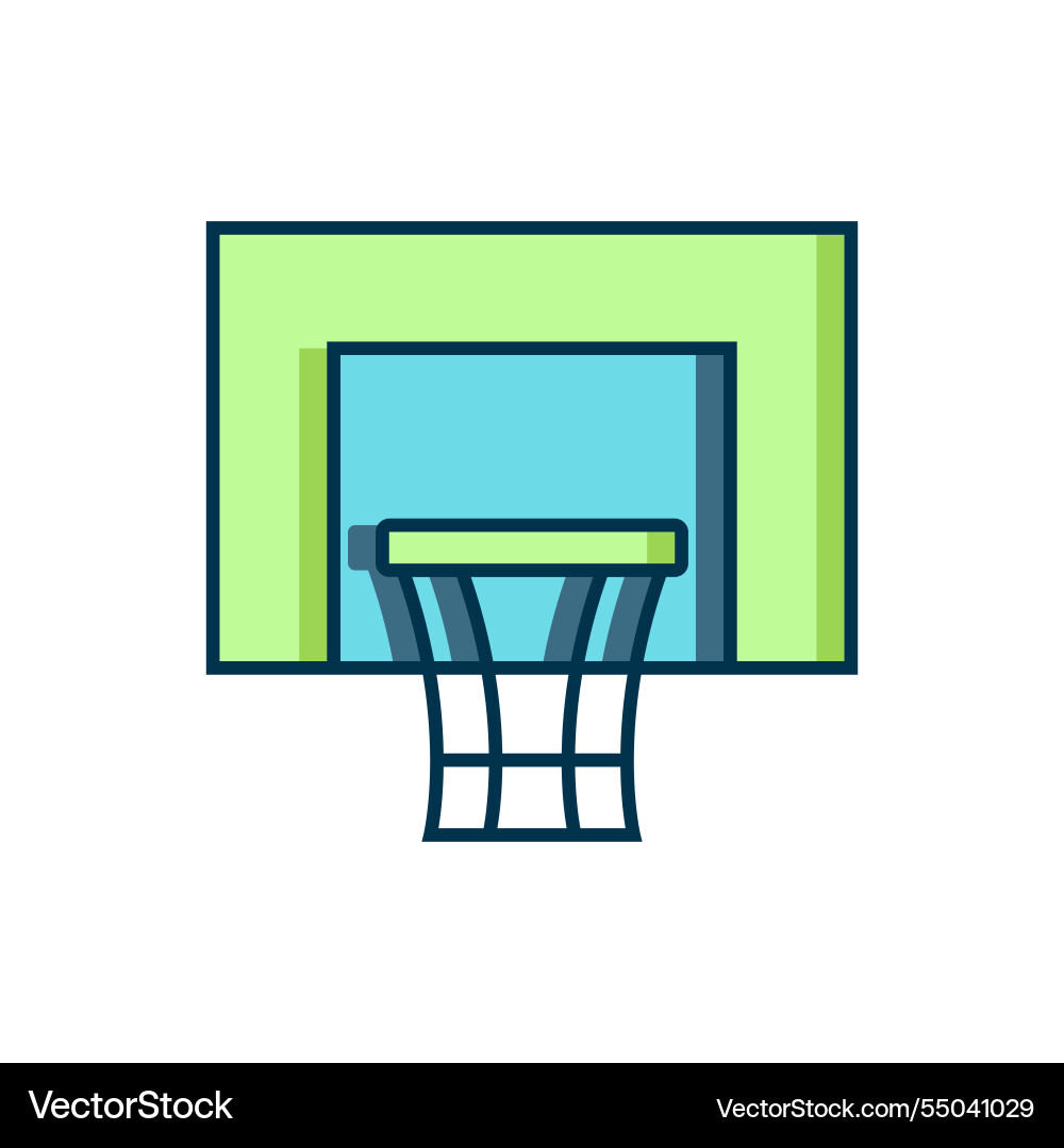 Filled outline basketball backboard icon isolated Vector Image