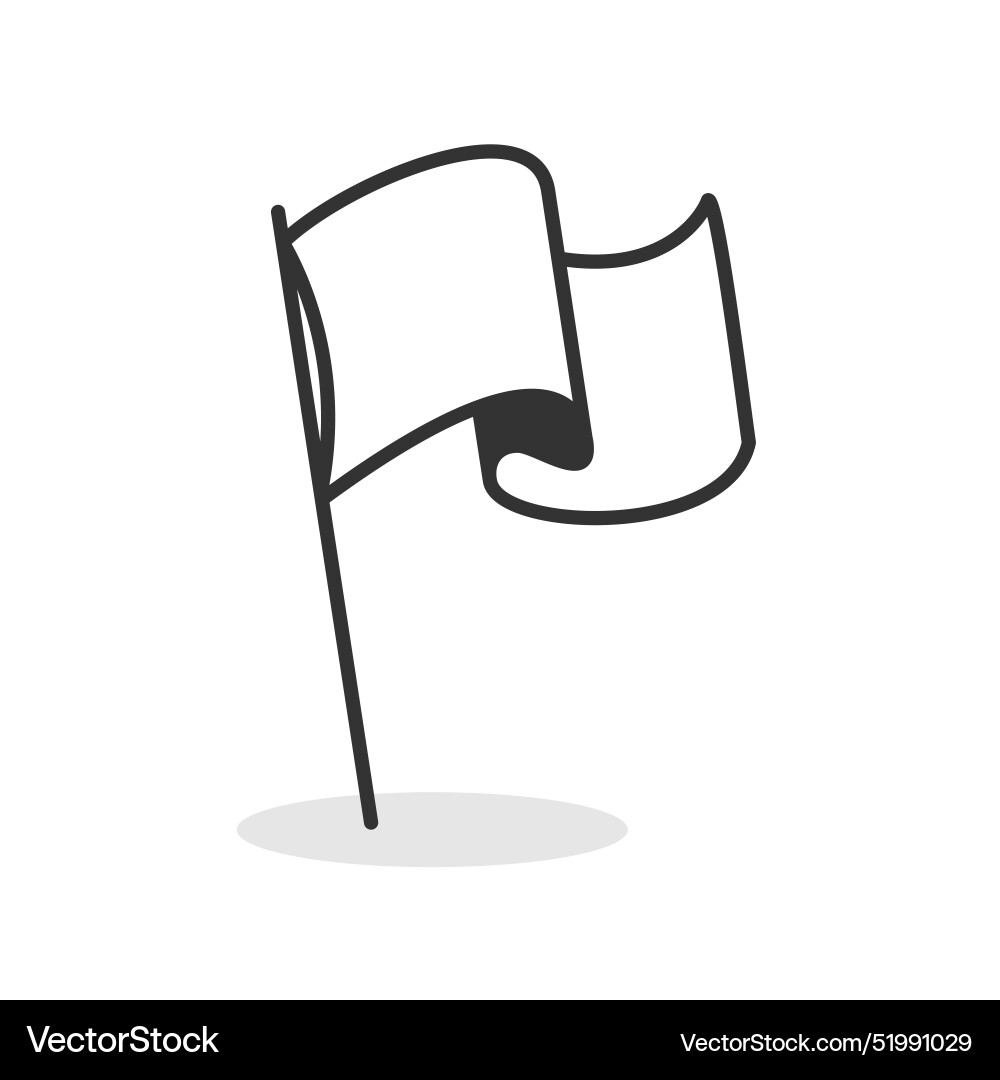 Flag wave icon isolated Royalty Free Vector Image