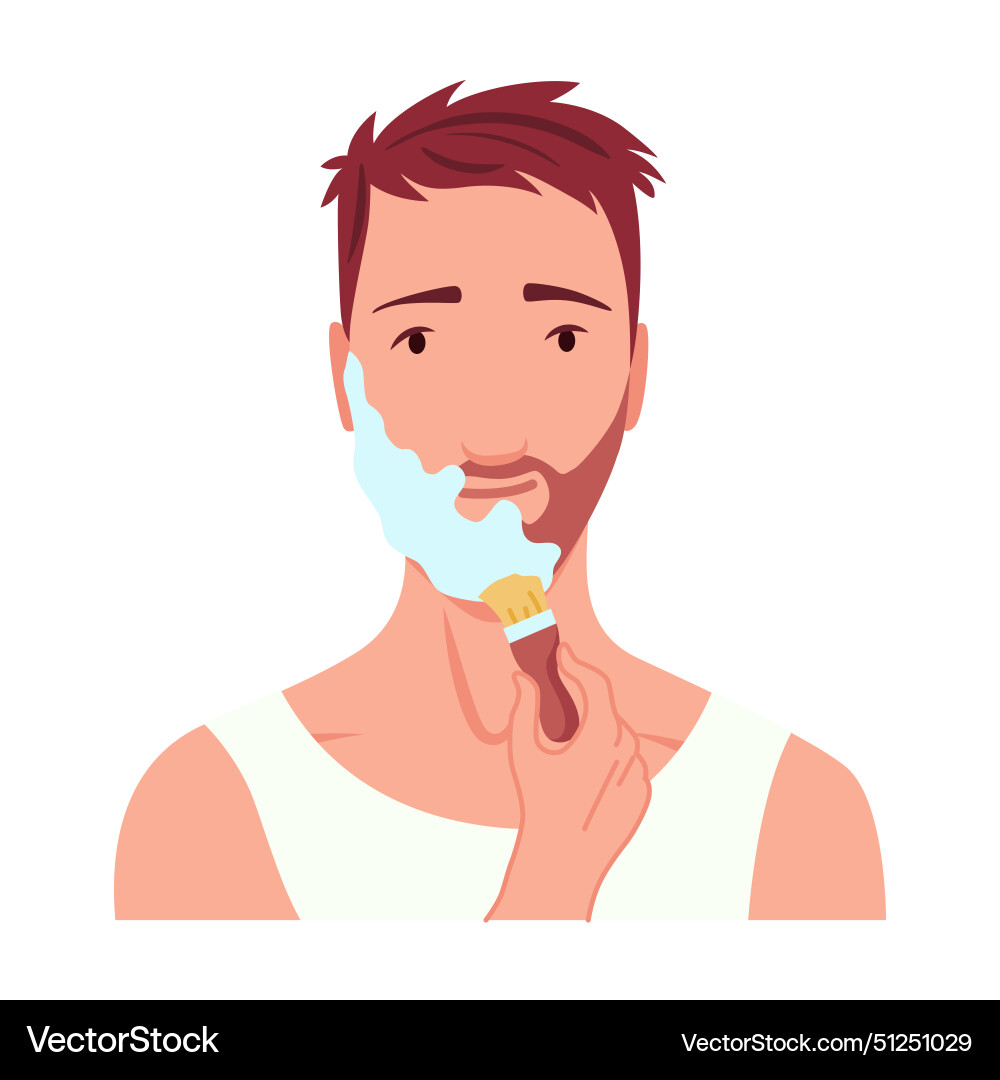 Man shaving male character grooming does Vector Image