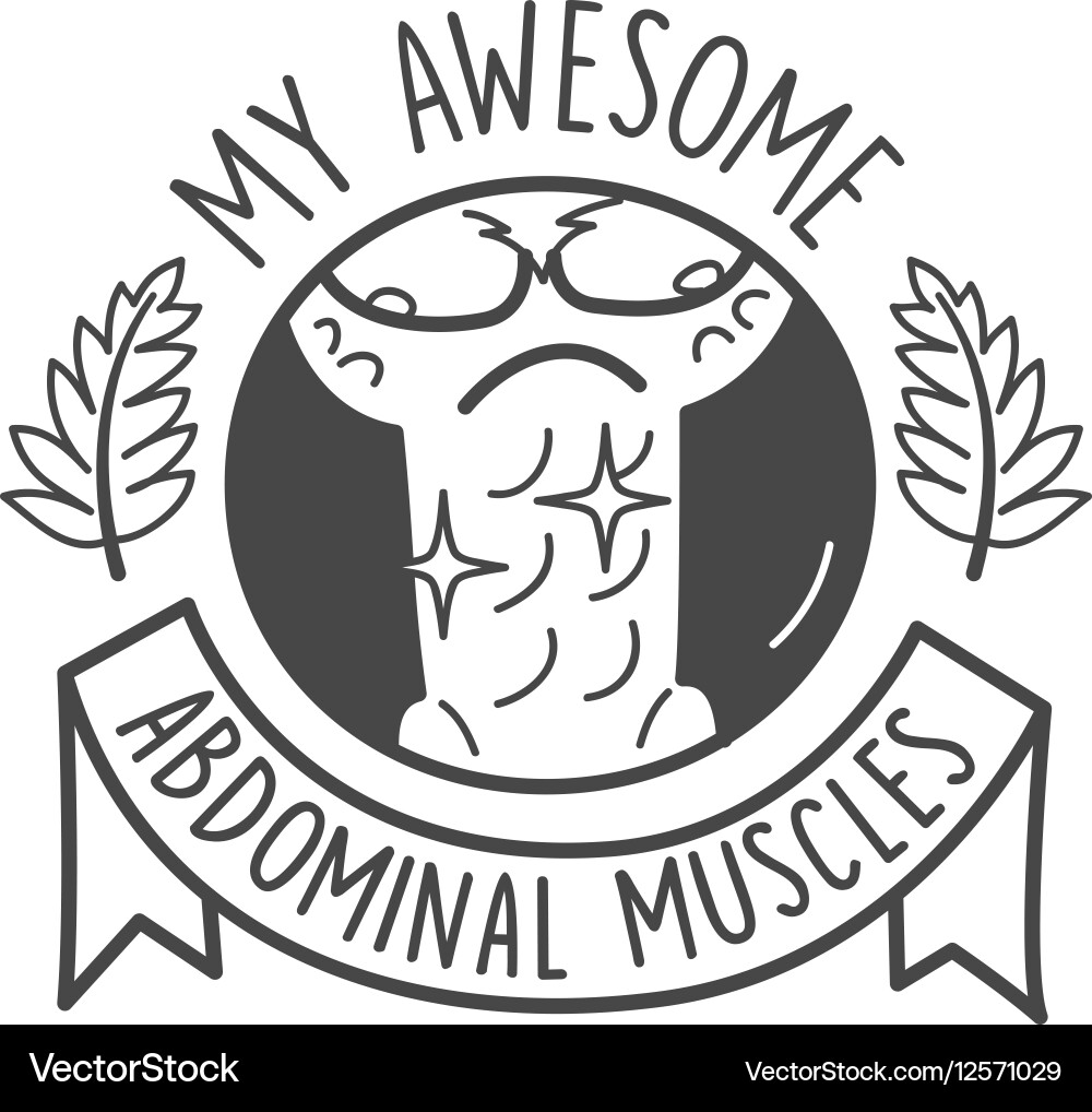 Meine tollen Bauchmuskeln Lizenzfreies Vektorbild