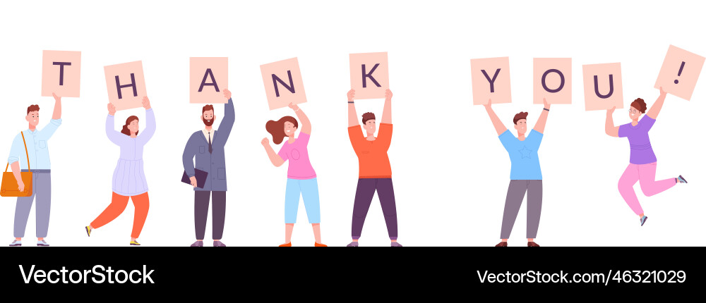 People thank poster service teamwork thanking Vector Image