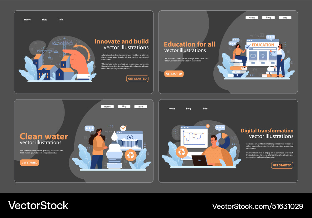Sdg or sustainable development goals night dark Vector Image